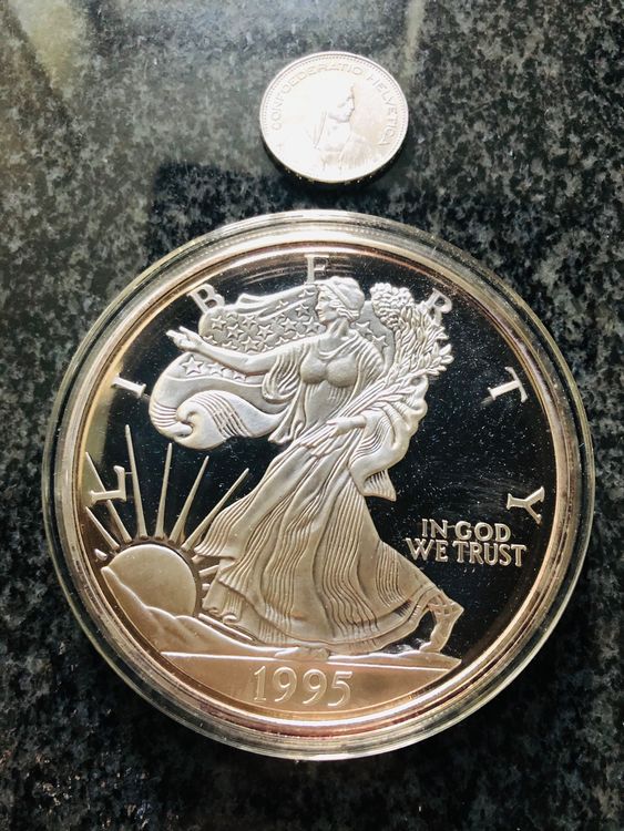 XXL Grosse LIBERTY 1995 Fein- Silbermünze 999 Half Pound PP | Kaufen ...