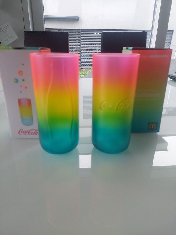 Coca-Cola Rainbow Gläser, neuwertig, Sommer Edition! (Neu und ...