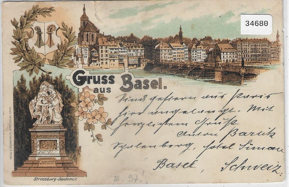 Gruss aus Basel - Litho 1897!!! | Kaufen auf Ricardo