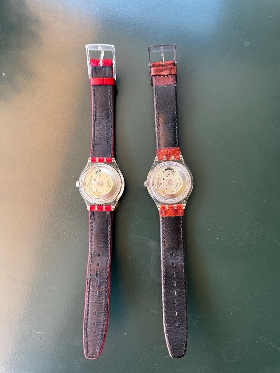 Zwei Swatch Uhren automatic mit Lederbänder aus den 90ern (Gebraucht ...