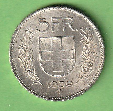 Silbermünze 5 Franken, 1939 | Kaufen auf Ricardo