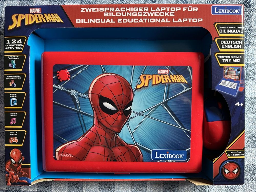 Lexibook Spider-Man Lern-Laptop DE/ENG, 124 Aktivitäten (Neu und ...