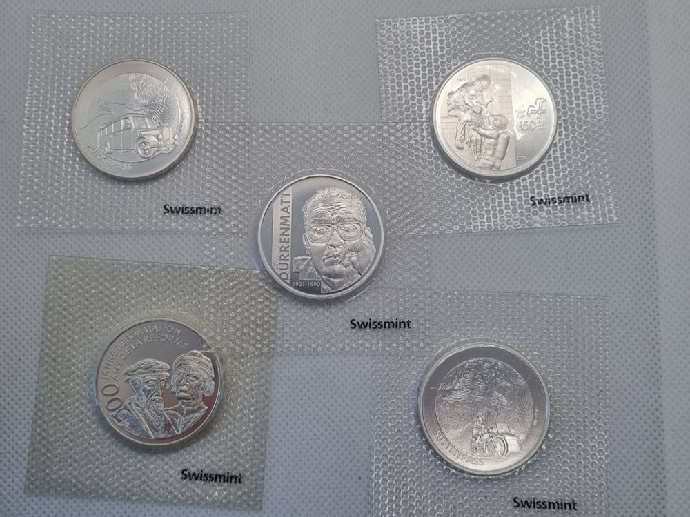 Schweizer Geld Münze 5x 20 CHF verschiedene Eisenbahn etc. (Gebraucht ...