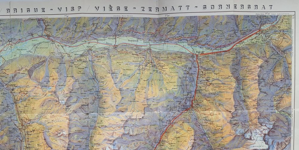Brig-Visp-Zermatt-Gornergrat (Karte von 1946) 1:75’000 | Kaufen auf Ricardo