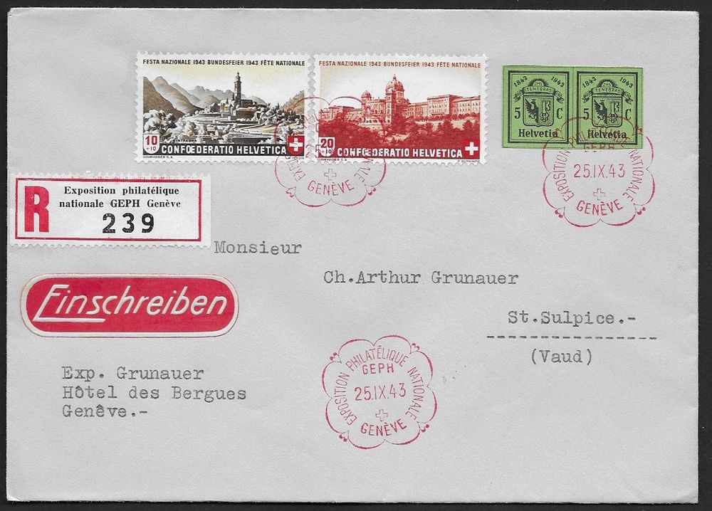 1943 R/Brief Genève o Genf Ausschnitt W17 + BF Serie ab 1.- (Gebraucht) in Zürich für CHF 20 ...