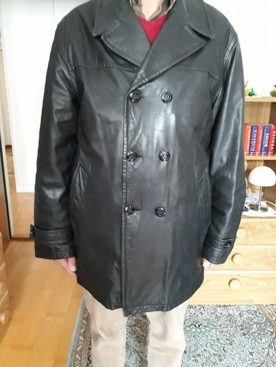 Manteau en cuir noir véritable, 54 (D'occasion) à Blonay pour CHF 39 ...