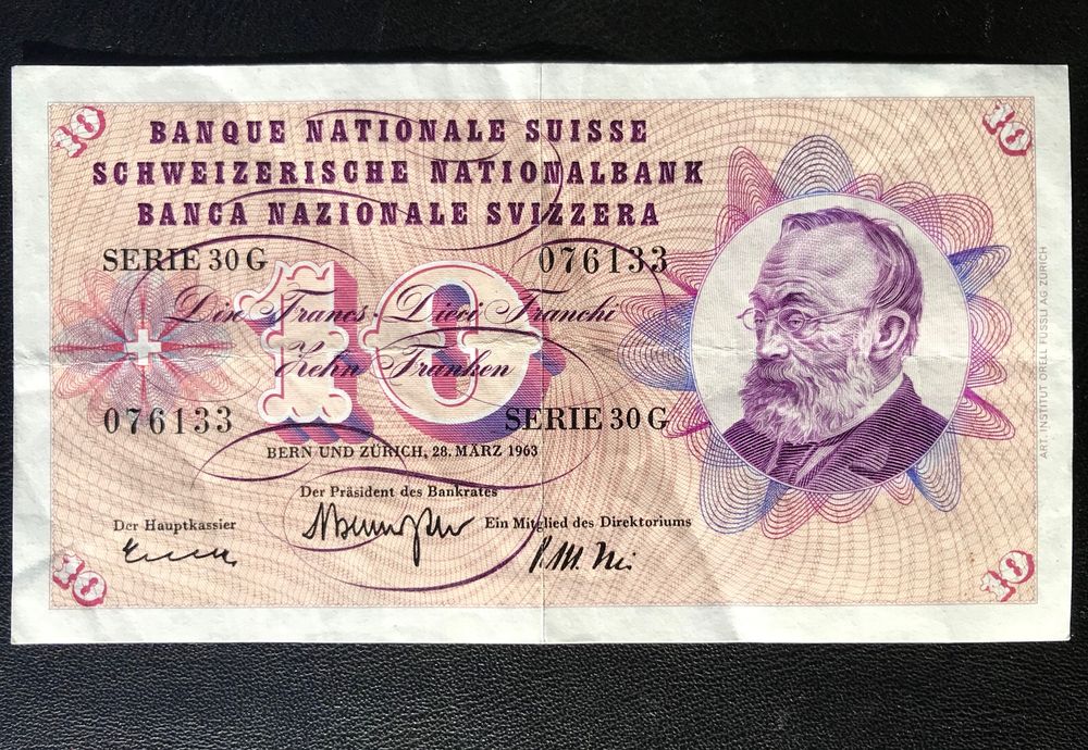10er Banknote Franken Schweiz 1963 | Kaufen auf Ricardo
