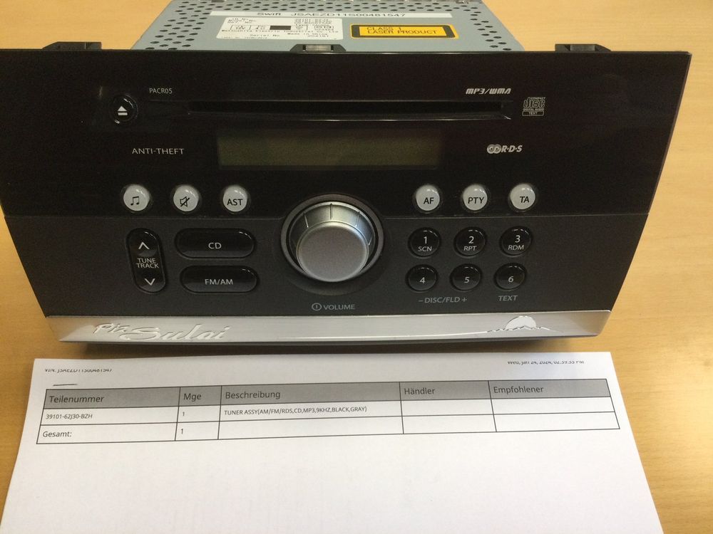 Suzuki Swift Autoradio Original CD / MP3/ RDS / usw. (Gebraucht) in Triesen für CHF 60 – nur ...