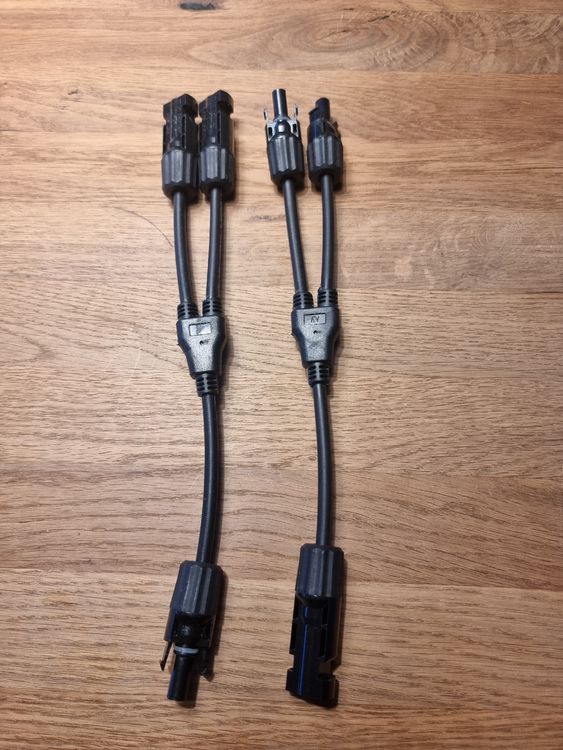 2er-Set Y-Stecker Adapterkabel Solarkabel MC4 Stecker 4mm2 (Neu und ...
