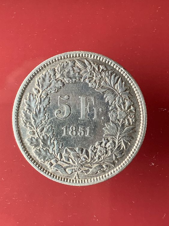 5 Francs/Franken 1851B(Bern) - SS+/Très Beau+ - RARE/SELTEN (Gebraucht) in LE LIGNON für CHF 235 ...
