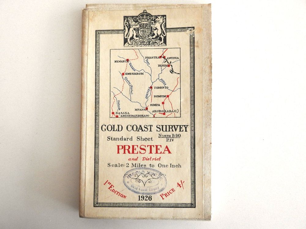 Landkarte, Prestea - Gold Coast, Ghana, 1926, auf Leinen | Kaufen auf ...
