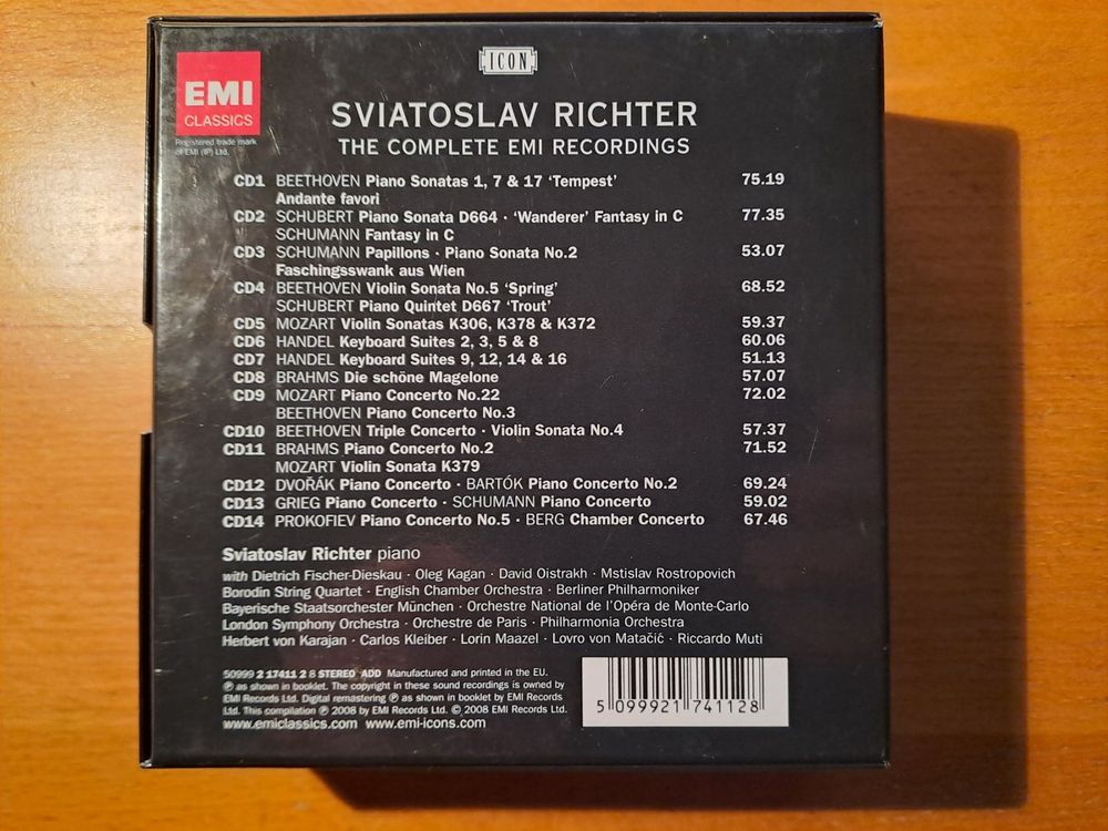 Sviatoslav Richter - The Complete EMI recording 14xCD BOX (Gebraucht) in Zürich für CHF 24 – mit ...