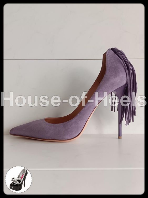 ♥ Escarpins GianMarco Lorenzi 40 talon 12 cm daim violet (Neu und ...