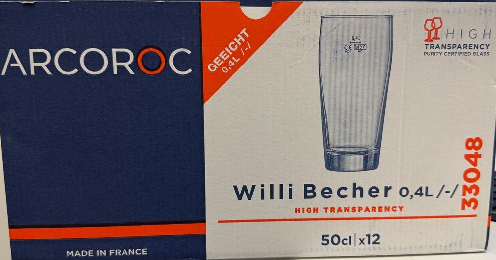 Arcoroc Willi Becher Gläser 40cl – OVP, 12 Stück | Kaufen auf Ricardo