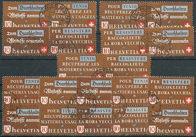 1942, Altstoff Zusammenhängende Z33a-34e ohne 33f (Gebraucht) in Basel für CHF 32 – mit ...