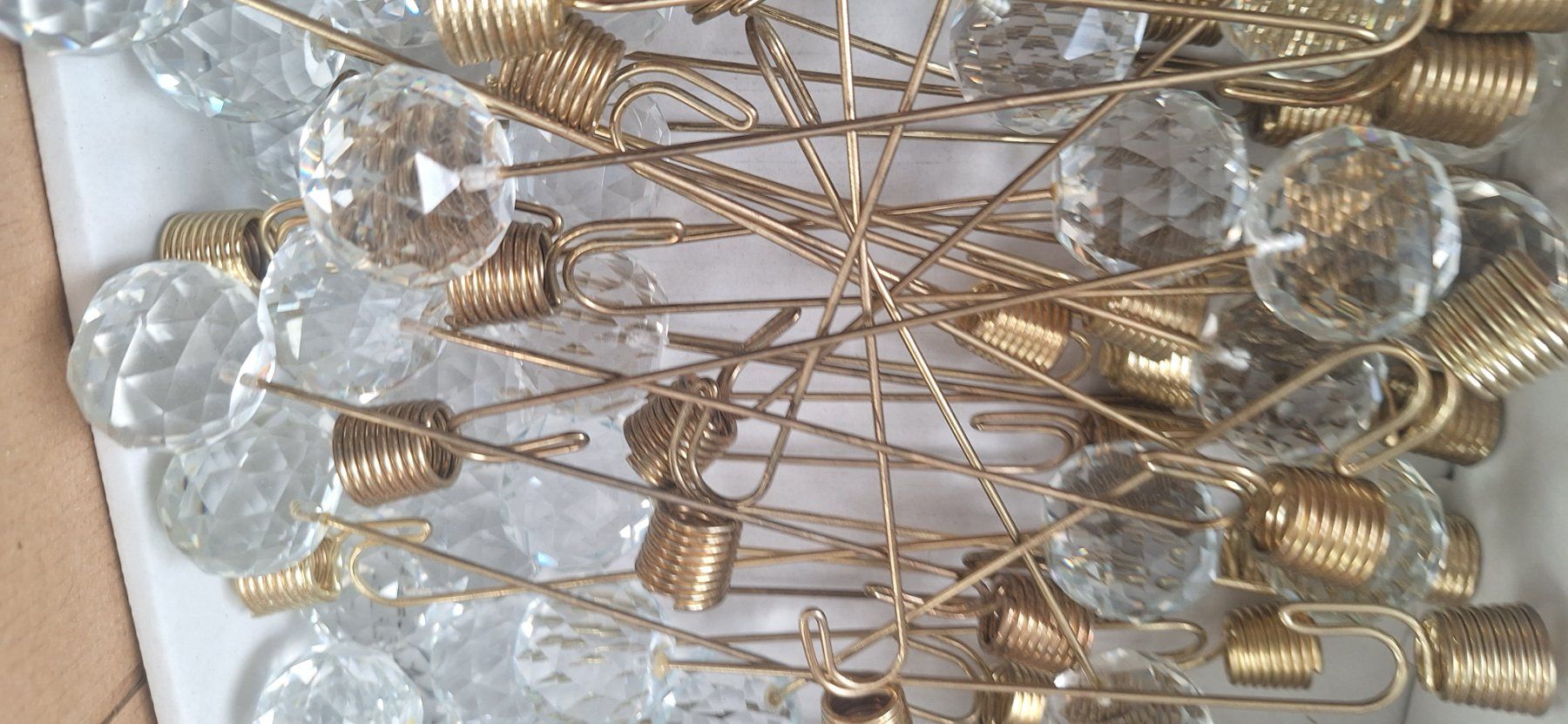 Baum Kerzen hal mit Kristall-Kugel, goldfarben, ca. 15Stück (Neu ...