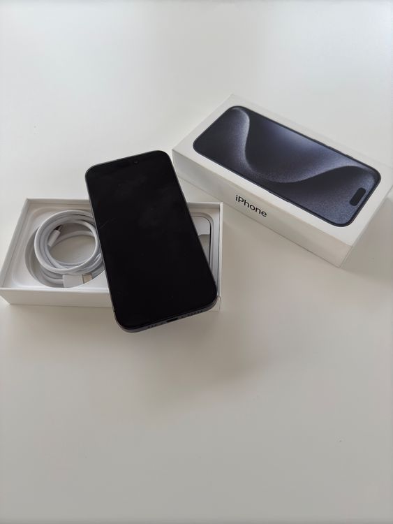 iPhone 15 Pro, Blue Titanum, 256GB, mit OVP (Gebraucht) in Hochwald für ...