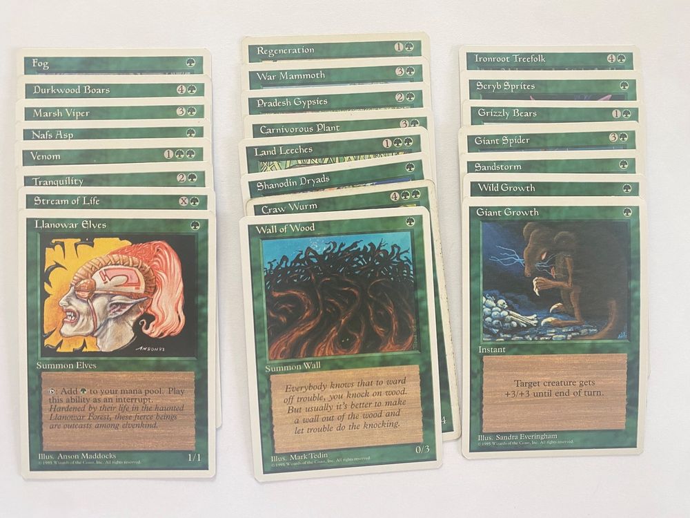 4th Edition - Full Set Common Cards Green (23) | Kaufen auf Ricardo
