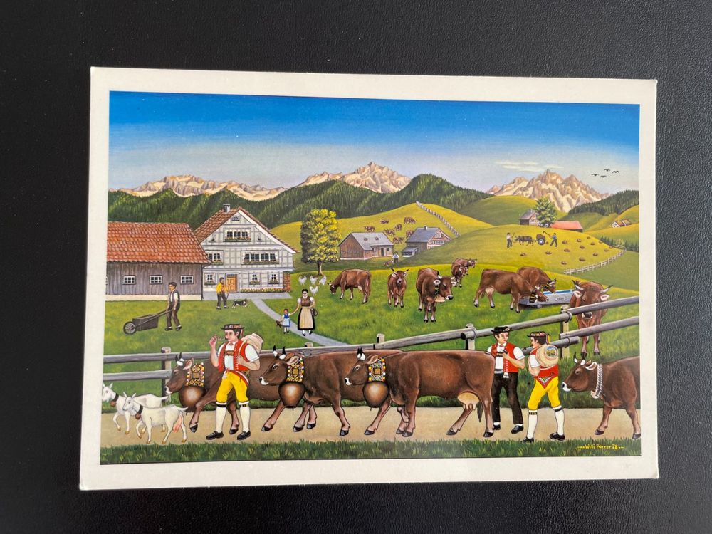 AK SG Toggenburger Bauernmalerei, Willi Forrer, Wildhaus | Kaufen auf ...