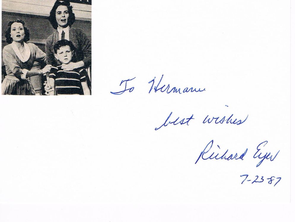 Richard Eyer 1945- Autogramm signiert Karte 10x15cm (Gebraucht) in ...