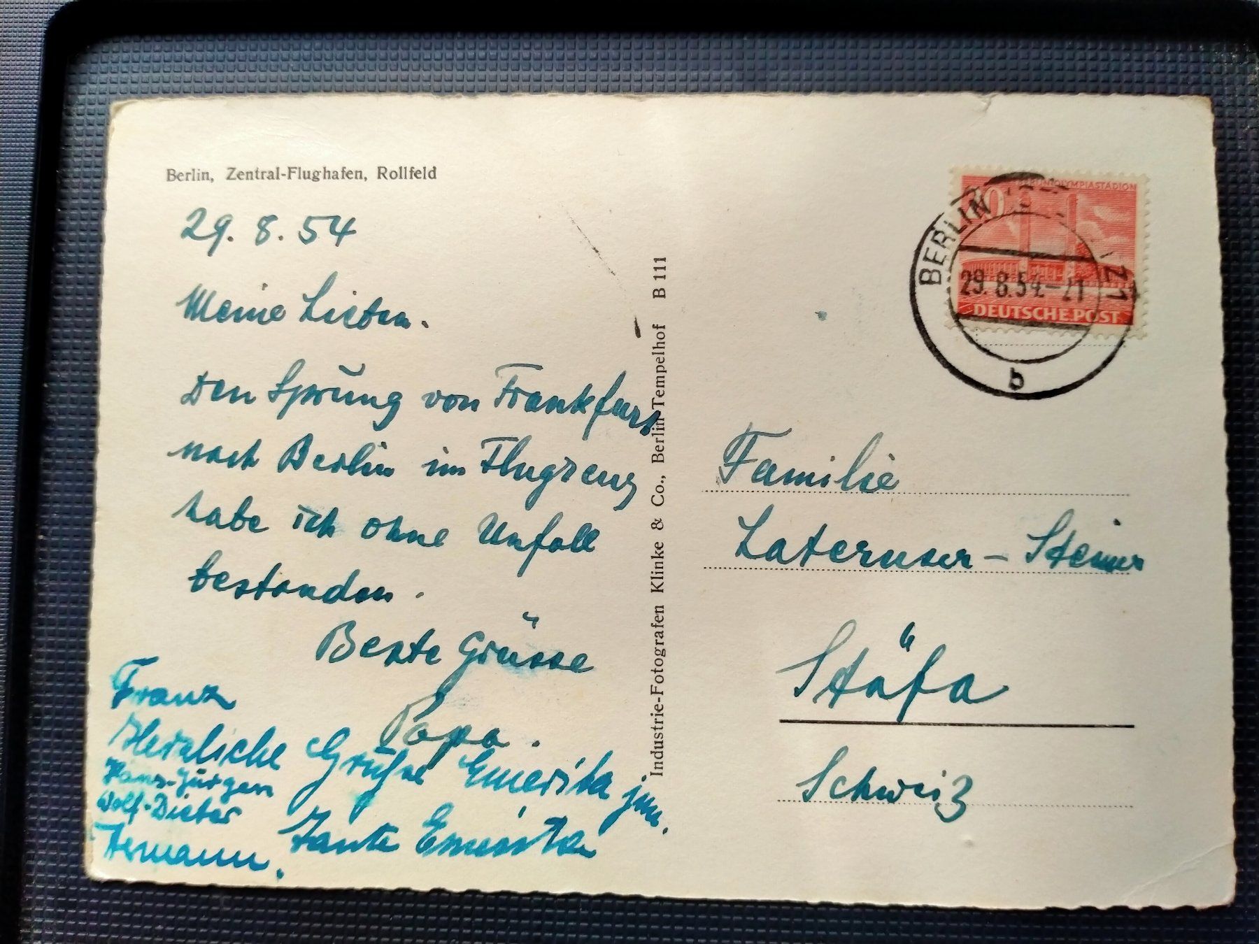 AK Zentral Flughafen Rollfeld Berlin 1954 Aviation Flugzeug (Gebraucht ...