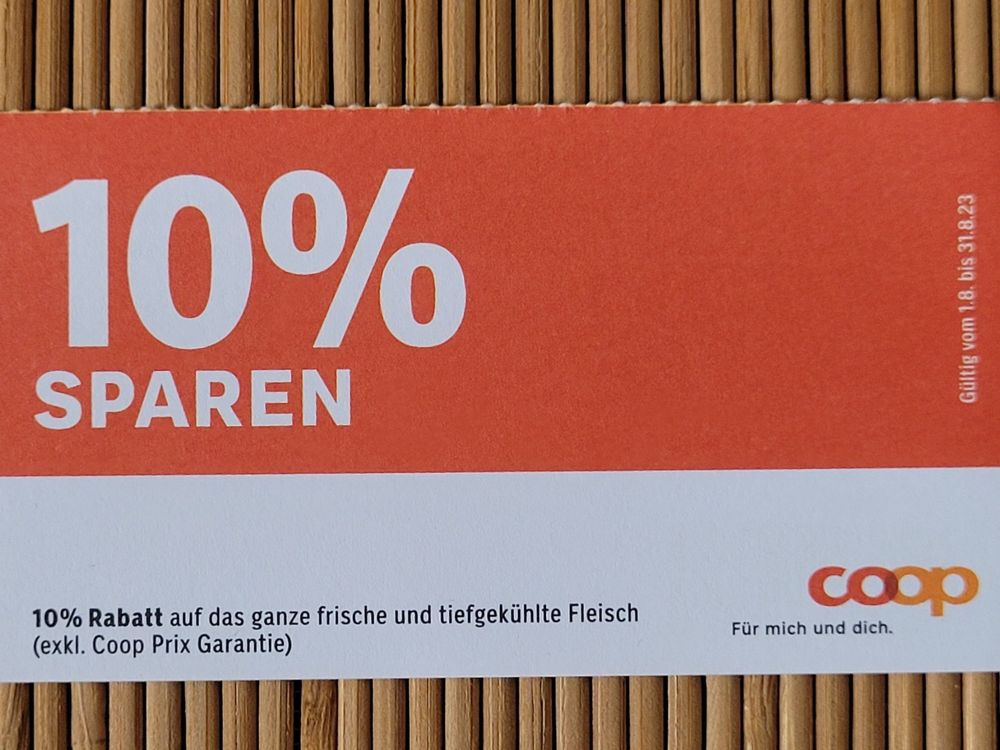 BON SET COOP 10xSP CHIPS +10% AUF FLEISCH 1.8.-31.8.2023 (Neu (gemäss ...