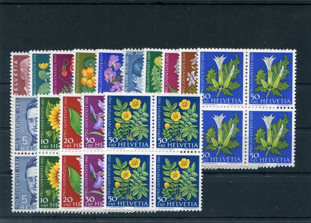 PJ 1959-61 Serien im V'block postfrisch (Gebraucht) in Winterthur für CHF 22 – mit Lieferung auf ...