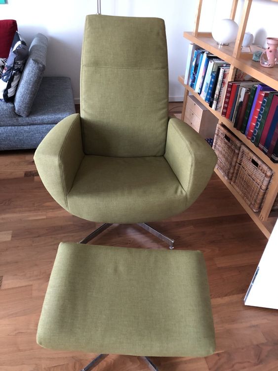 Gemütlicher Sessel mit Hocker, Olive Grün, Top Zustand (Gebraucht) in ...