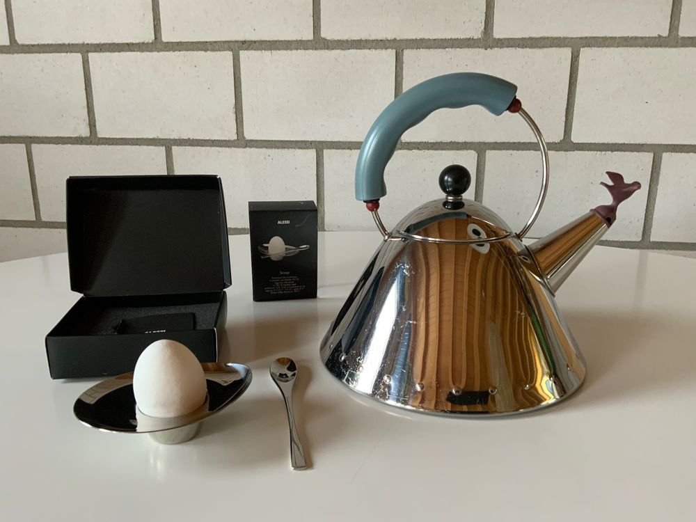 Alessi Set: Wasserkocher 9093 & Eierbecher; Helen Kontouris (Gebraucht ...