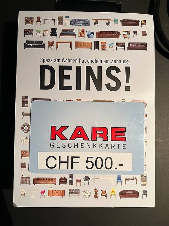 Gutschein von KARE im Wert von CHF 500 (Gebraucht) in Zürich für CHF 475 – nur Abholung auf ...