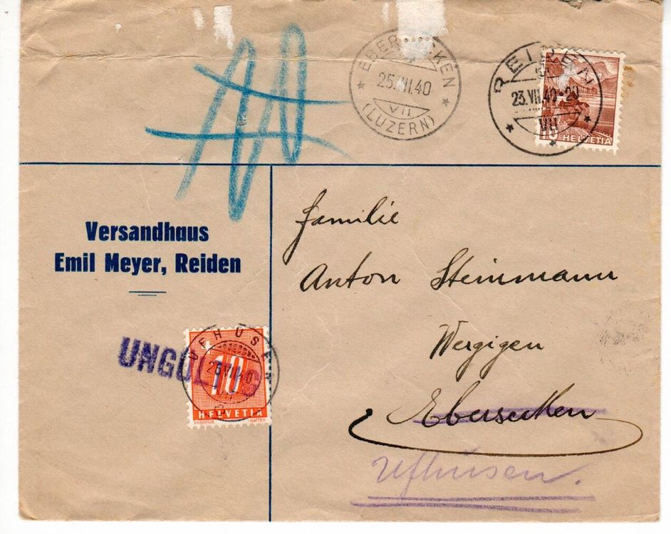 Brief, Emil Meyer Reiden - Ebersecken - Ufhusen | Kaufen auf Ricardo