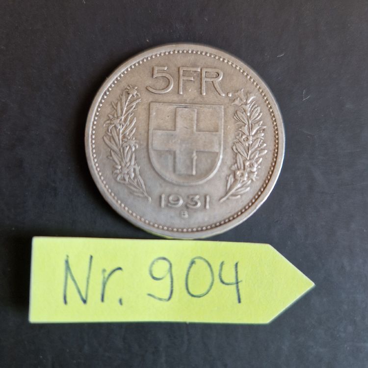 Silbermünze 5 Franken 1931 B Schweiz Swiss🇨🇭 (Gebraucht) in Stans für CHF 12 – mit Lieferung auf ...