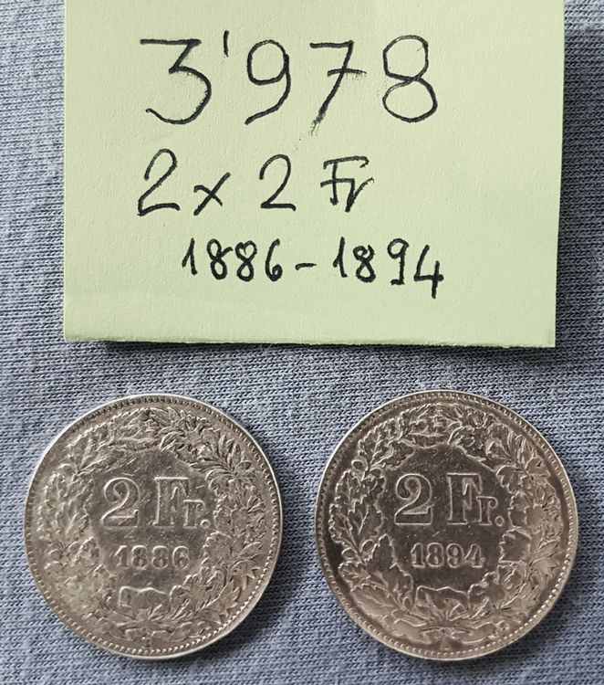 2 x 2 Franken rare Silbermünzen 1886 und 1894 ab nur 1 Fr !! | Kaufen ... 2 x 2 Franken rare Silbermünzen 1886 und 1894 ab nur 1 Fr !! | Kaufen ...
