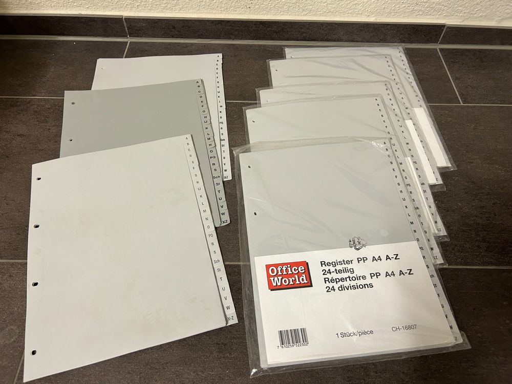 Register A4, A - Z - 8 Stück (Gebraucht) in Hagendorn für CHF 12 – mit ...