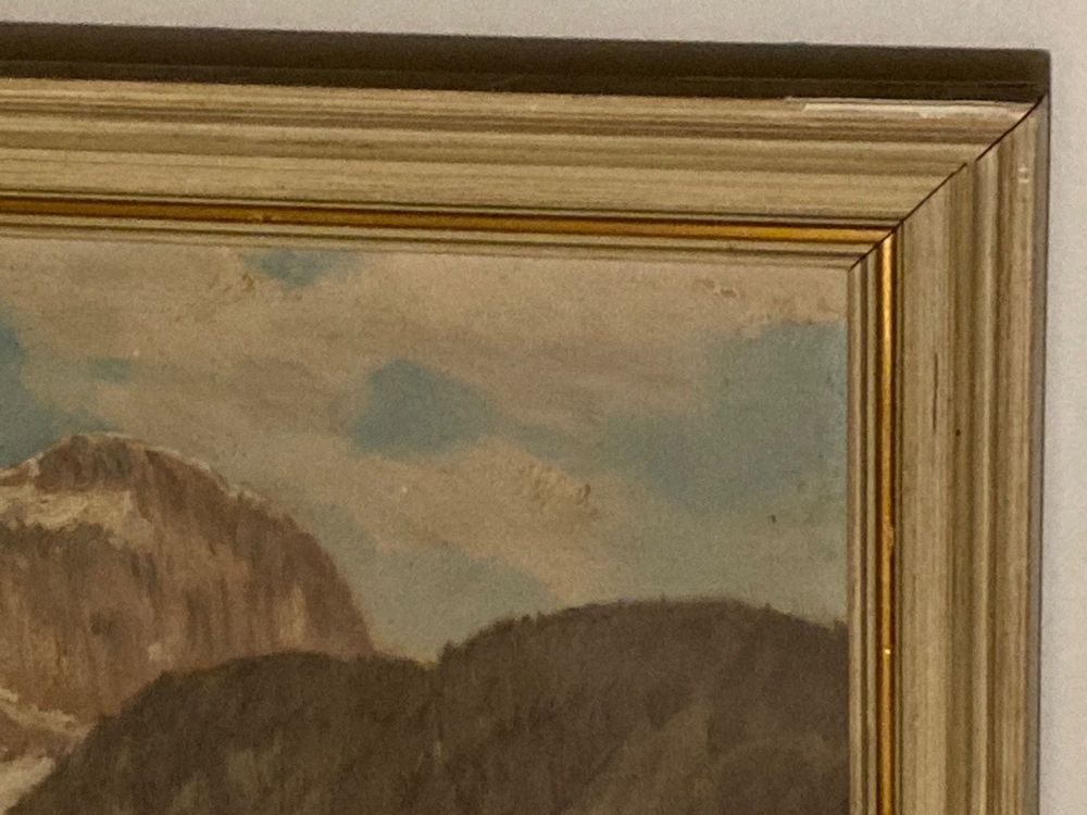 Anso Weise (1895-1986) Landschaftsgemälde mit Berge, Dorf (Gebraucht ...