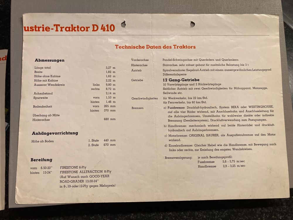 Hürlimann D-410 Halbindustrie Prospekt | Kaufen auf Ricardo