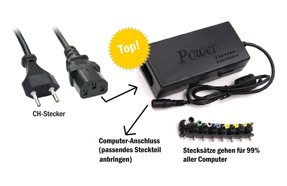Universal AC-Adapter Ladegerät Laptop Notebook etc. 96W (Neu und ...