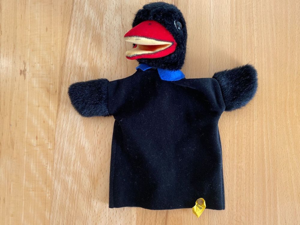 Steiff Handpuppe Rabe mit Knopf&Fahne | Kaufen auf Ricardo