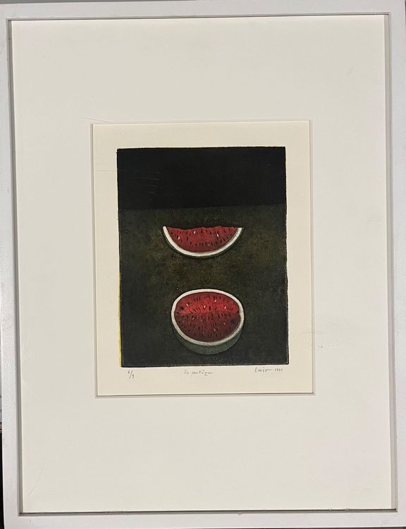 Radierung von Watermelone Unleserlich Signiert (Gebraucht) in Hochdorf für CHF 5 – mit Lieferung ...