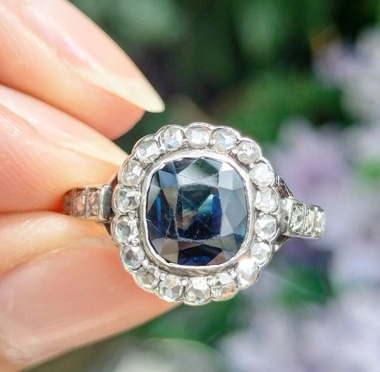 Antiker Saphir Diamant Ring 14ct 585 Gold (Gebraucht) in schwyz für CHF ...