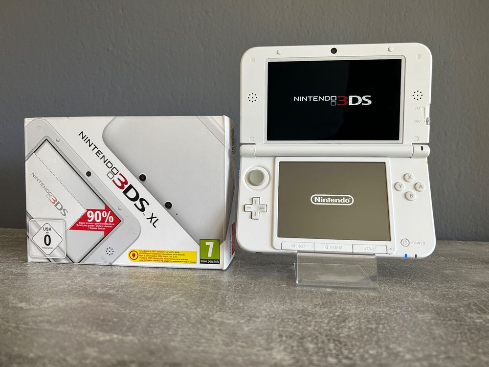 Nintendo 3DS XL Pure White Konsole & 2 Spiele *IN BOX / OVP* (Gebraucht ...