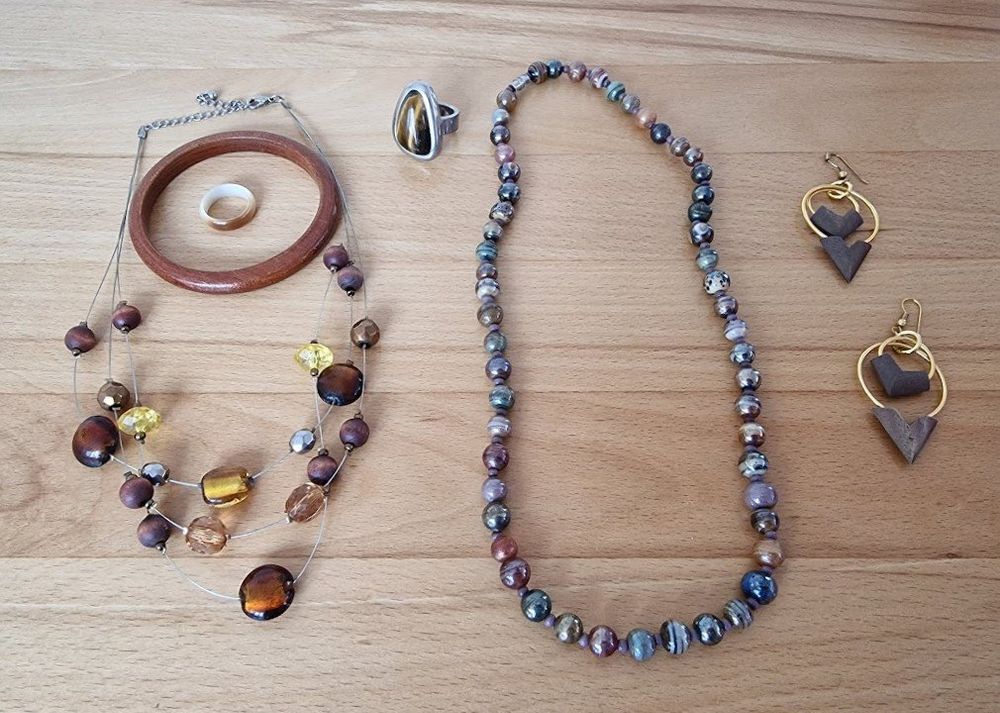 ️LOT SCHMUCK, KETTEN, OHRHÄNGER, ARMREIF, RINGE (Neu (gemäss ...