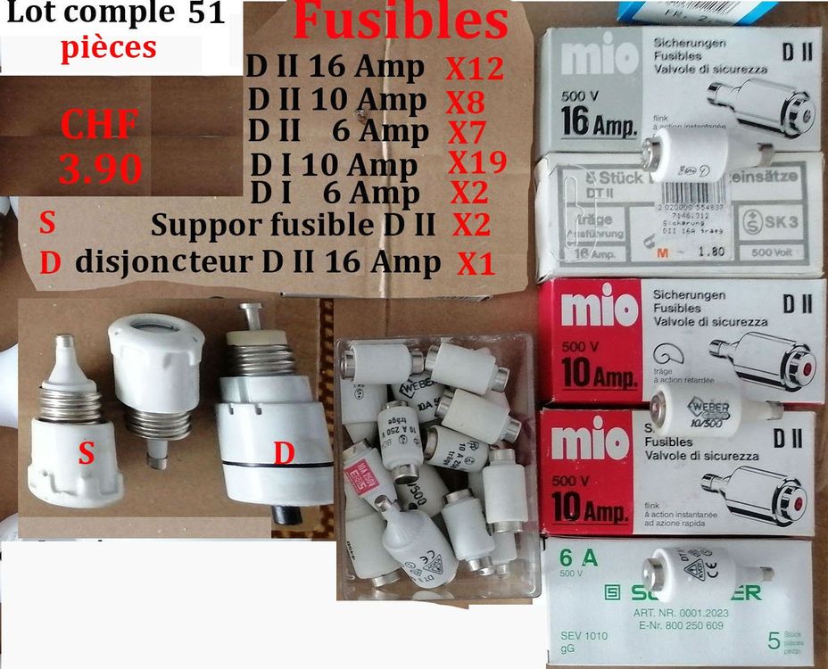 Fusibles et disjoncteur 51 pces - VOIR CONDITIONS DE VENTE (Gebraucht ...