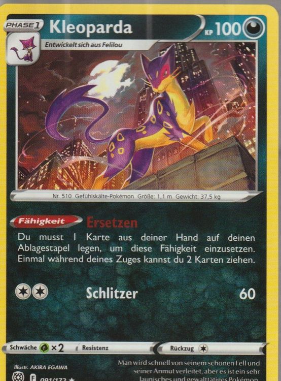 TCG POKEMON Strahlende Sterne DE BRS 091 Kleoparda | Kaufen auf Ricardo