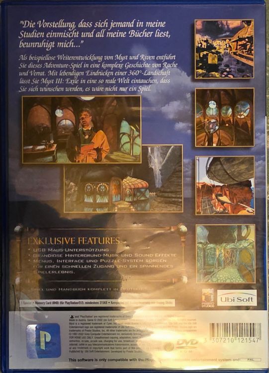 Myst III Exile - Playstation 2 PS2 - Komplett - Deutsch (Gebraucht) in ...