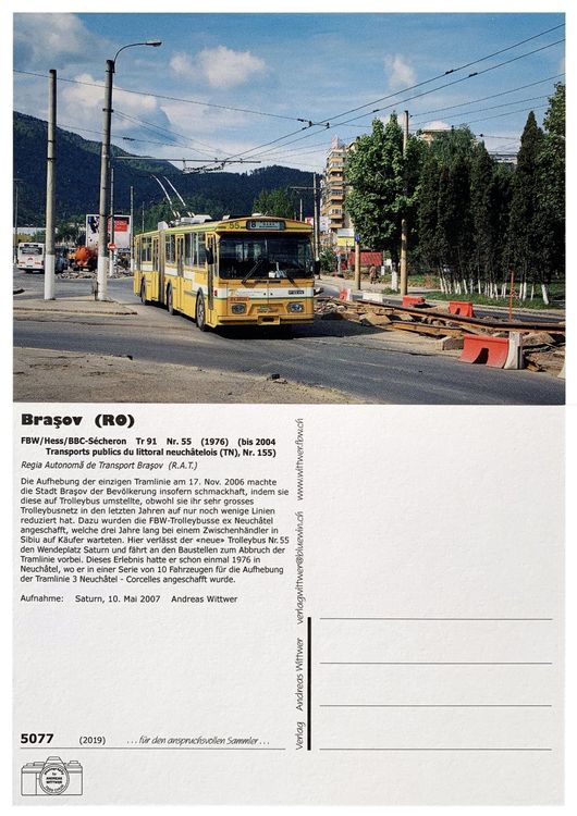 Neuchâtel TN transN Braşov RAT România Trolleybus FBW 91GTS (Neu ...