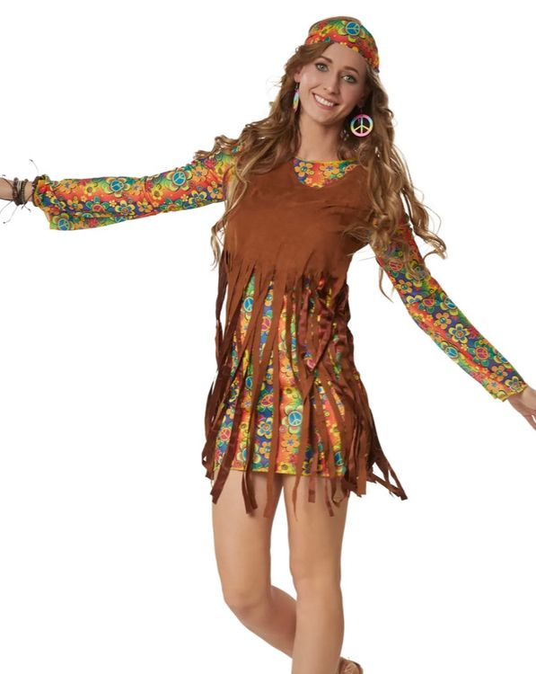 Kostüm Rebellische Hippie Squaw Gr. L (Neu und originalverpackt) in ...
