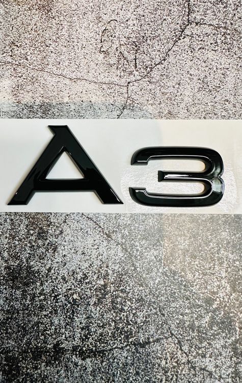 Audi A3 Emblem Schriftzug Logo NEU in Schwarz glänzend (Neu und ...
