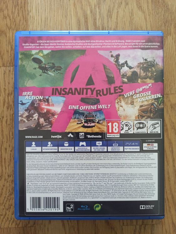 📀🎮📀Rage 2 PS4 / PS5📀🎮📀 (Gebraucht) in Oberweningen für CHF 7.95 – mit ...