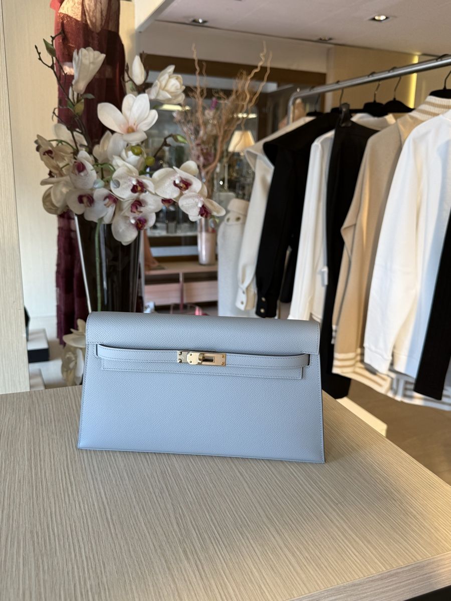 Sac Hermès Kelly Elan 2025 Neuf bleu glacier (Neuf avec emballage d ...